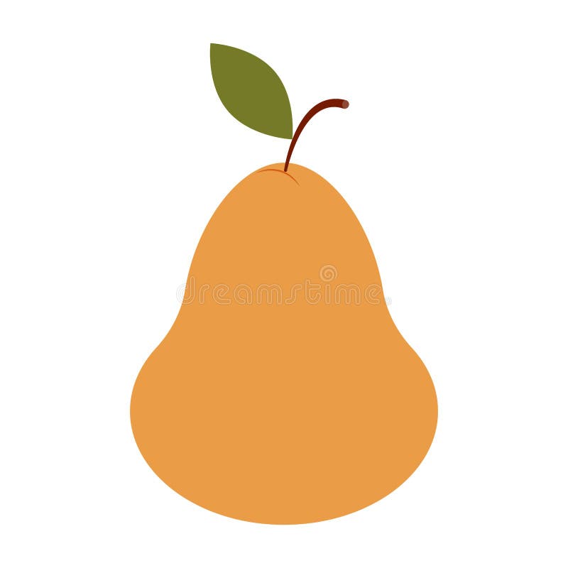 Simple Pear in Flat Design, Fruit Icon Stock Vector - Illustration of flat, icon: 268441231