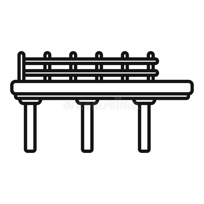 Simple Pedestrian Bridge Standing on Pillars Icon Stock Illustration ...
