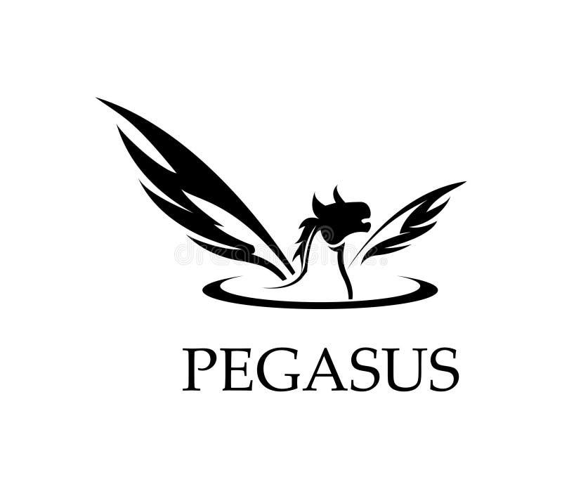 Simple Pegasus Logo Vector Design Stock Illustration - Illustration of ...