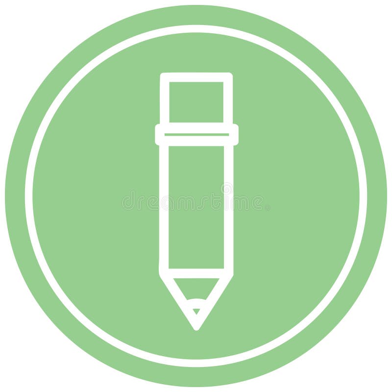 Simple Pencil Circular Icon Symbol Stock Vector - Illustration of ...