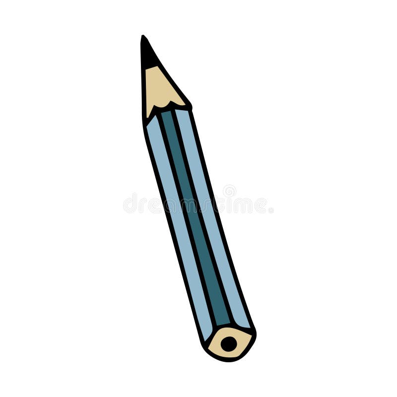 Simple Pencil in Doodle Style. the Element is Hand-drawn and Isolated ...