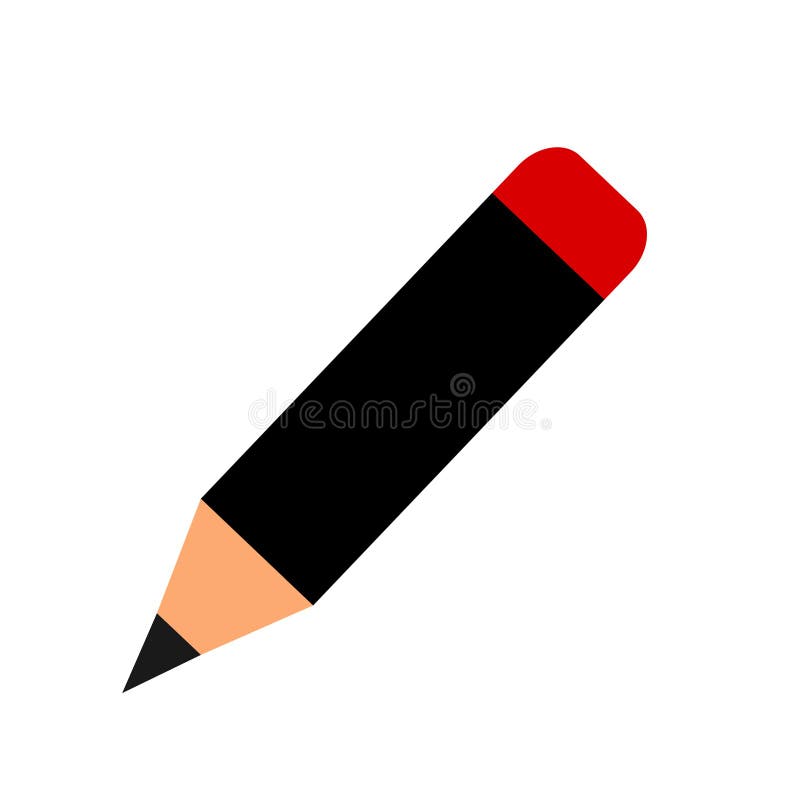 Simple pencil icon stock illustration. Illustration of tool - 339215602
