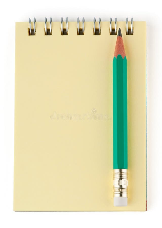 Simple pencil and notebook stock photo. Image of horizontal - 24677086