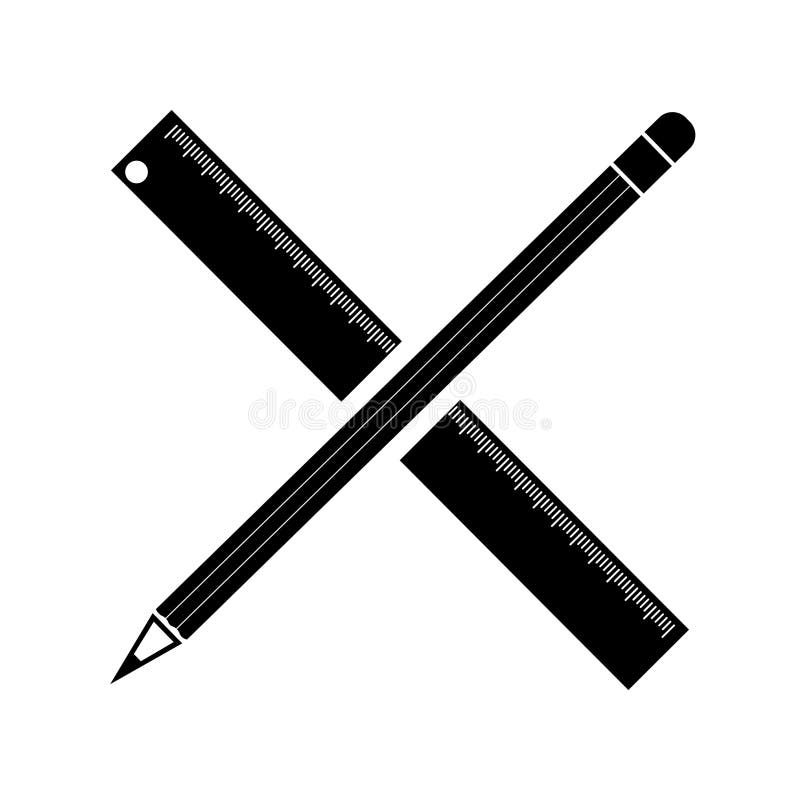 Simple Pencil and Ruler Tool Icon, Isolated Illustration Stock Vector ...