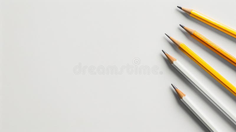 Simple Pencils on a White Sheet of Paper, Back To School Banner Stock ...
