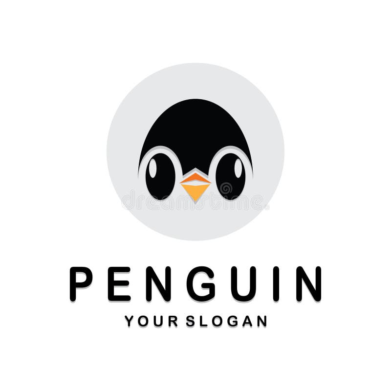 Simple Penguin Logo Design with Flat Style and Web Symbol Stock ...