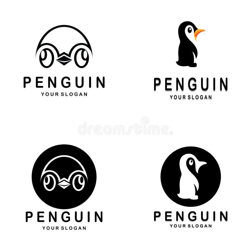 Simple Penguin Logo Design Template Illustration Stock Vector ...