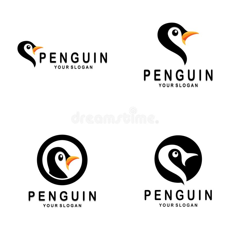 Simple Penguin Logo Design Template Illustration Stock Vector ...