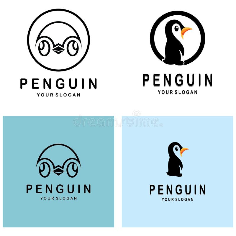 Simple Penguin Logo Design Template Illustration Stock Vector ...