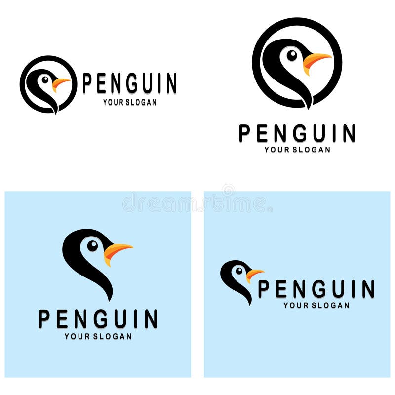 Simple Penguin Logo Design Template Illustration Stock Vector ...