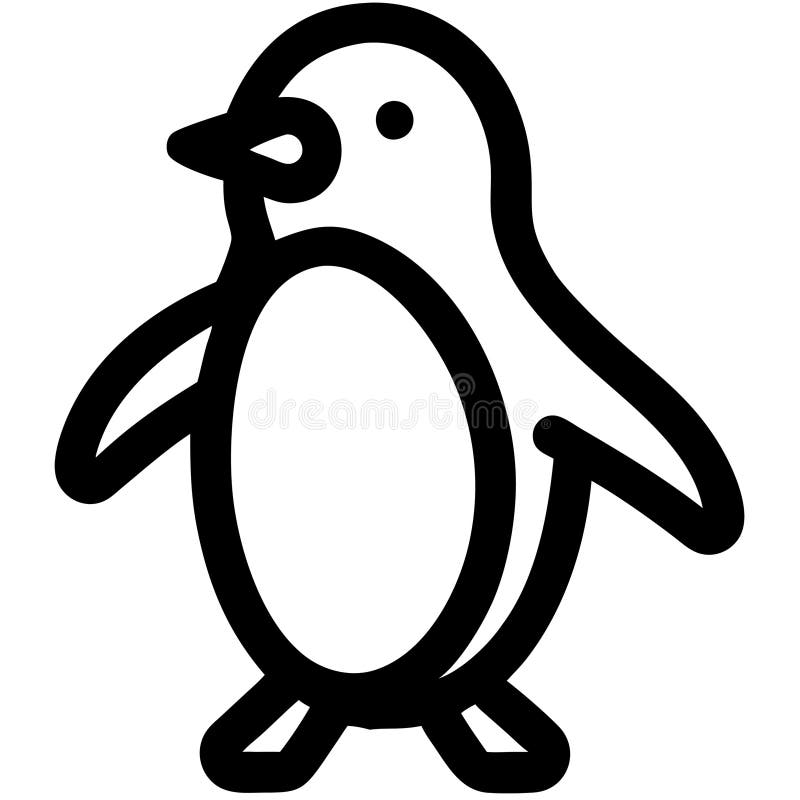 Simple Penguin Outline Vector Art for Kids Coloring and Design Projects ...