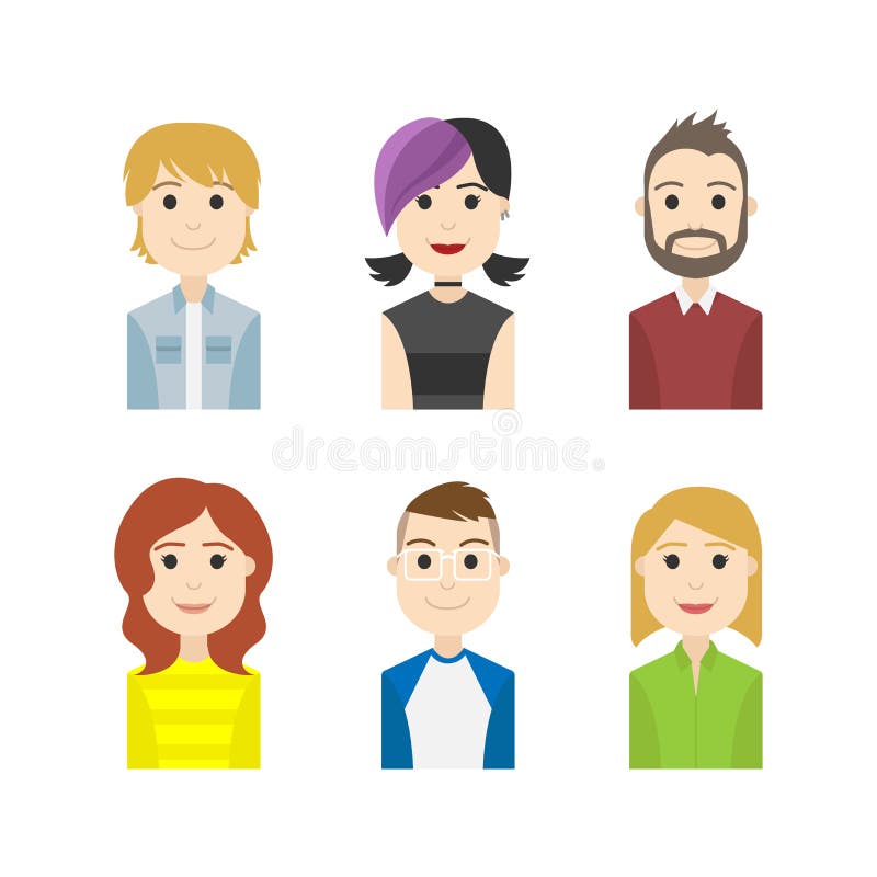 Simple People Avatar Business and Carrier Character Stock Vector ...