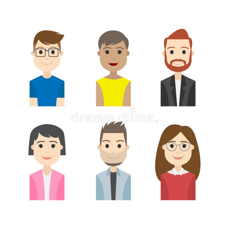 Simple People Avatar Business and Carrier Character Stock Vector ...