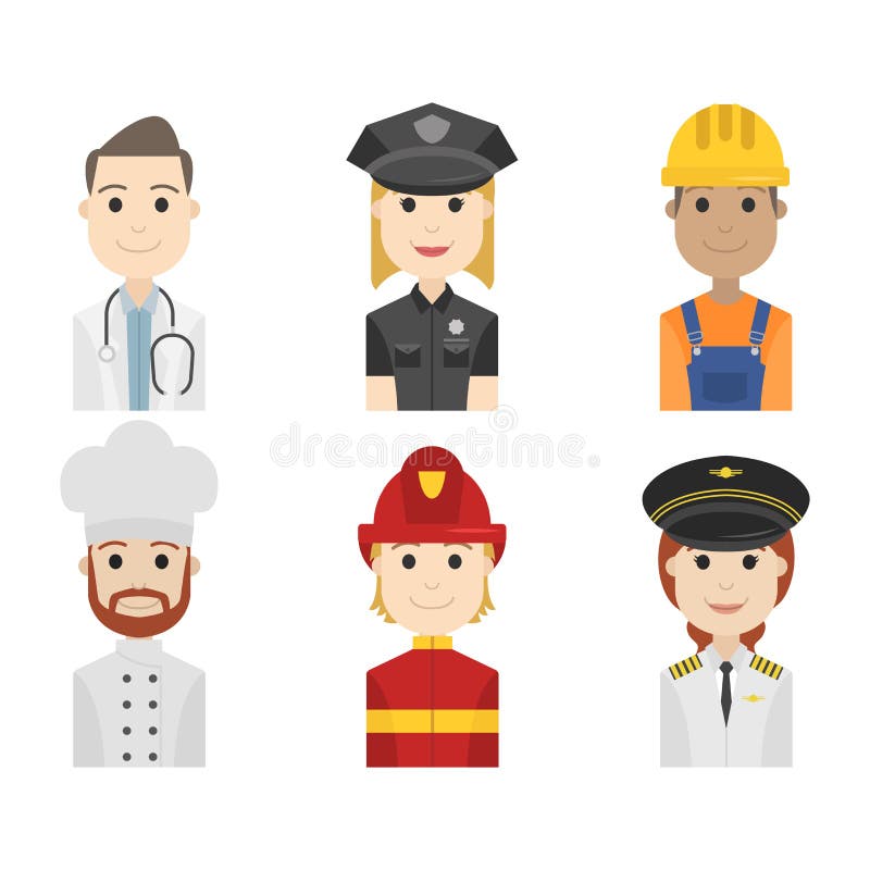 Simple People Avatar Business and Carrier Character Stock Vector ...