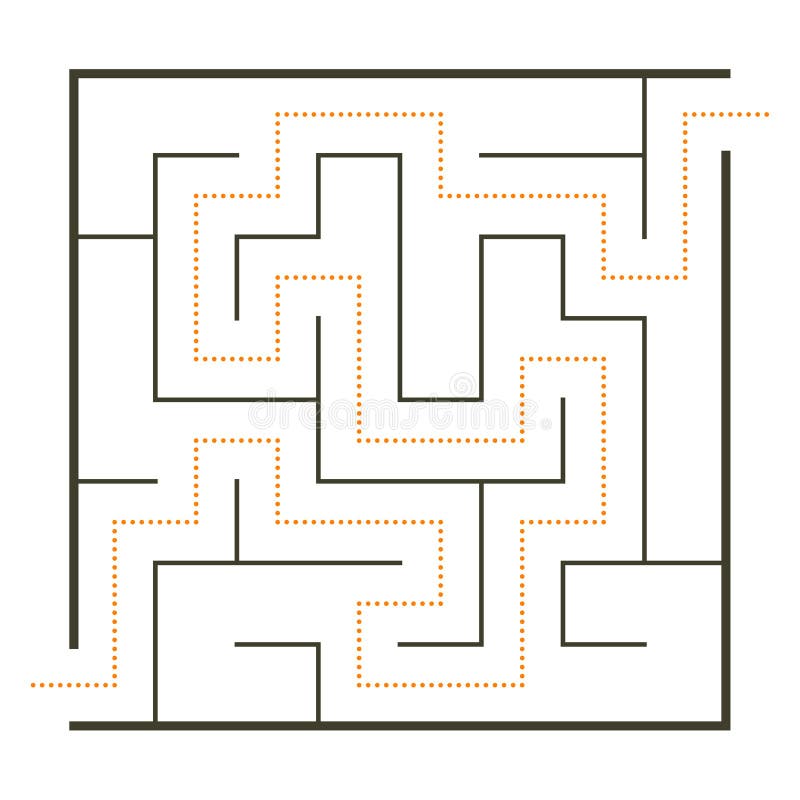 Simple Maze with Path Solution Stock Vector - Illustration of choice ...