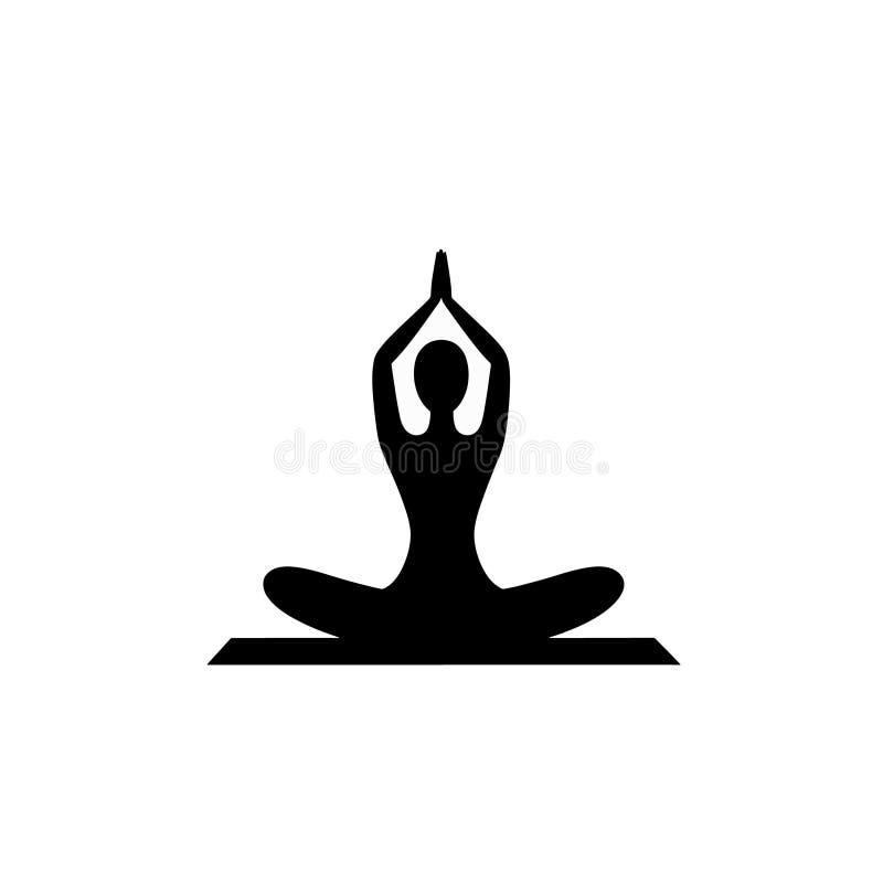 Simple Person Doing Yoga on a Mat Vector Stock Illustration ...