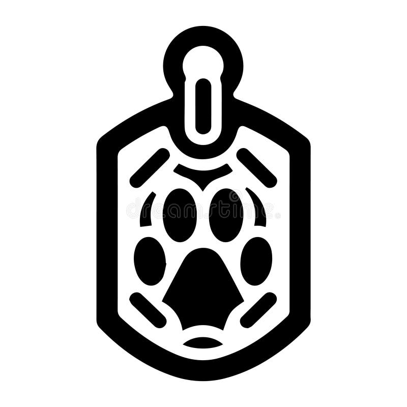 Simple Pet ID Tags Vector Icon Vintage Logo Retro Illustration. Stock ...