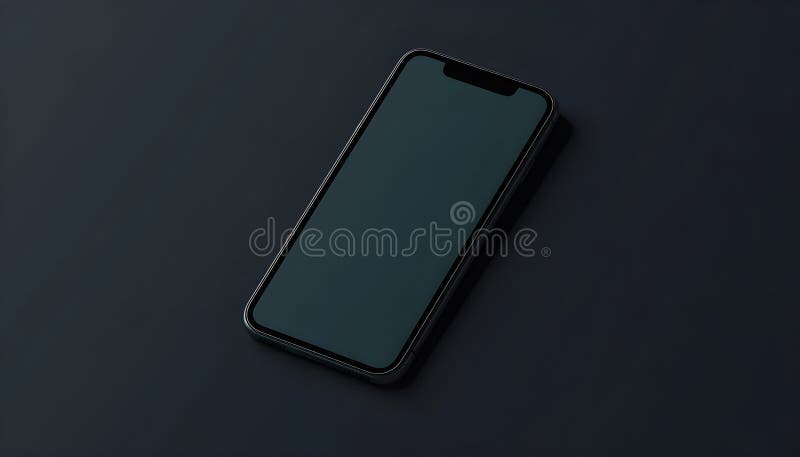 Simple Phone Screen Mockup on Dark Background Stock Image - Image of ...