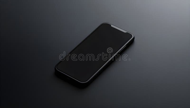 Simple Phone Screen Mockup on Dark Background Stock Photo - Image of ...