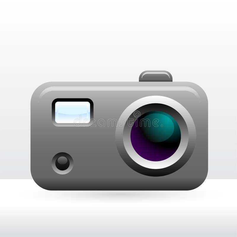 Simple photo camera stock vector. Illustration of technology - 12084841