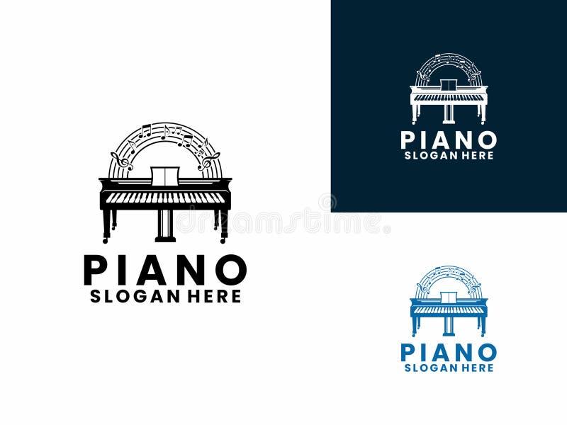 Simple Piano Vintage Logo Design Vector Template. Retro Piano Logo Icon ...