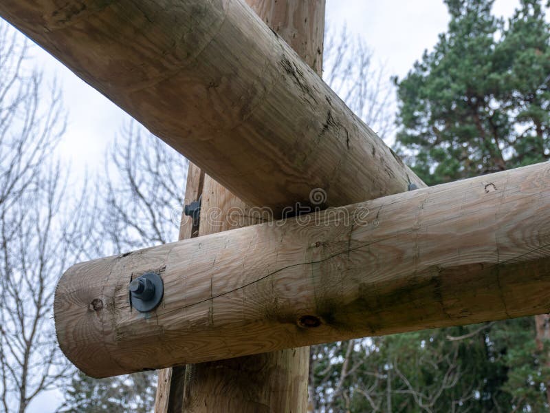 Picture with Wooden Log and Iron Stock Photo - Image of silhouettes ...