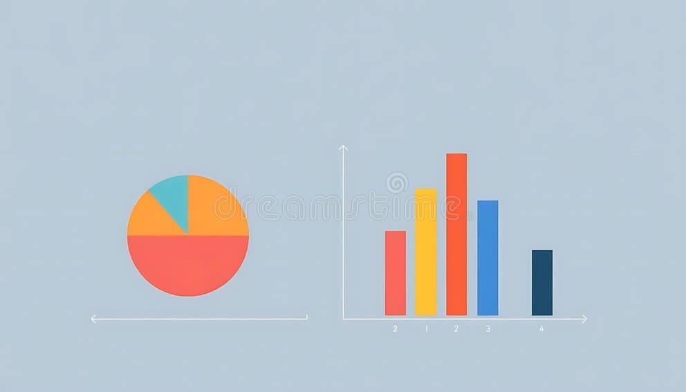 Data Visualization: Pie Chart and Bar Graph Stock Illustration ...