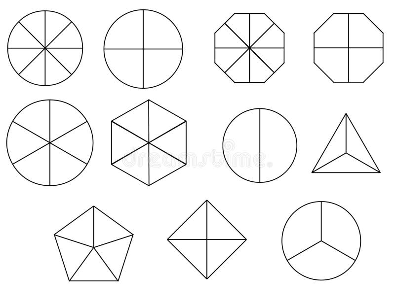 Simple Pie Chart Clipart Lines Stock Vector - Illustration of chart ...
