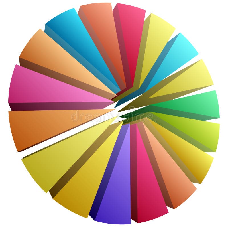 Simple Pie Chart-graph and Diagram Vector Illustration. Circle ...