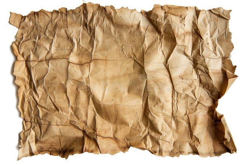 A Simple Piece of Brown Paper Placed on a Clean White Surface Stock ...