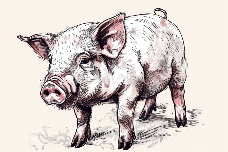 Simple Pig Illustration for Various Projects Stock Photo - Image of ...
