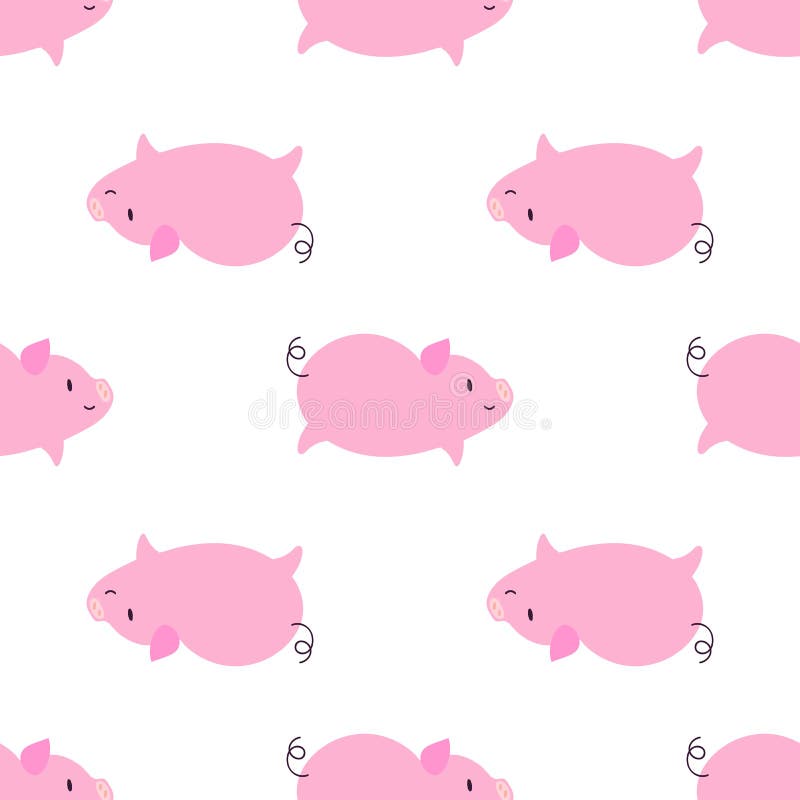 Simple Pig Seamless Pattern. Stock Vector - Illustration of farm ...