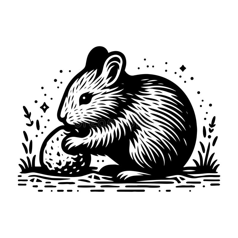 Pika Eating Vintage Logo Icon. Stock Vector - Illustration of ...