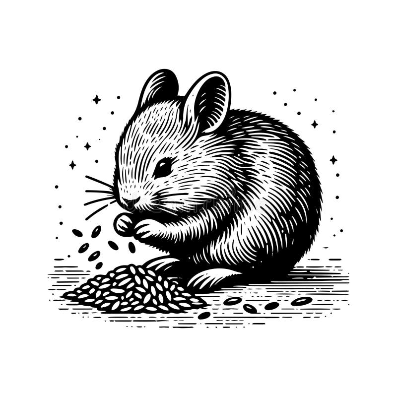 Simple Pika Eating Vintage Logo Retro Vector Icon. Stock Vector ...