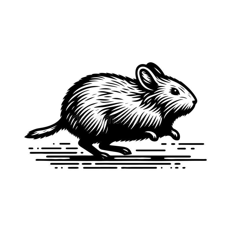 Simple Pika Running Vintage Logo Retro Vector Icon. Stock Vector ...