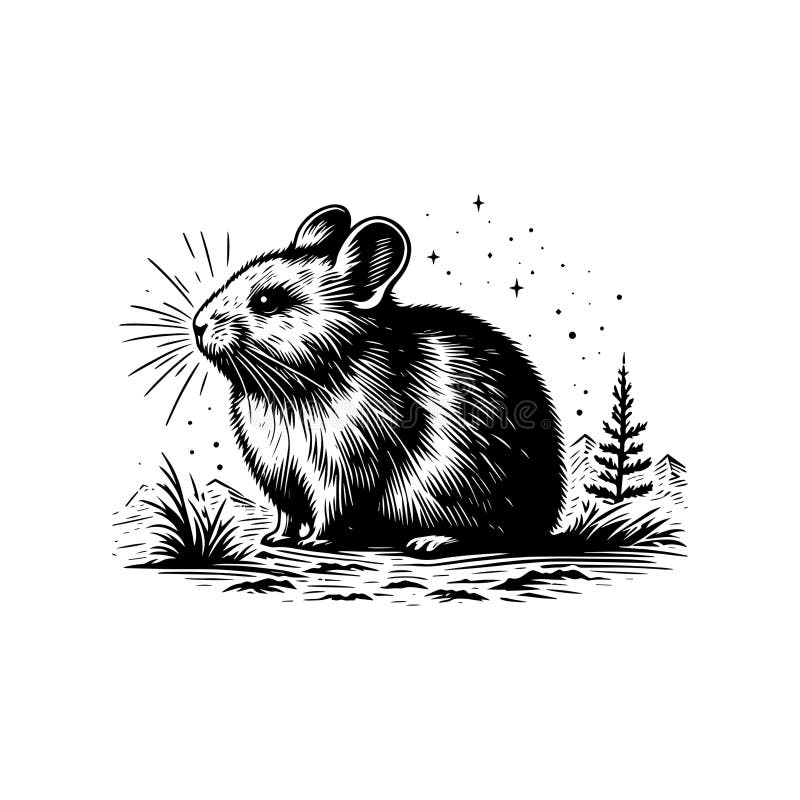 Simple Pika Side View Vintage Logo Retro Vector Icon. Stock Vector ...