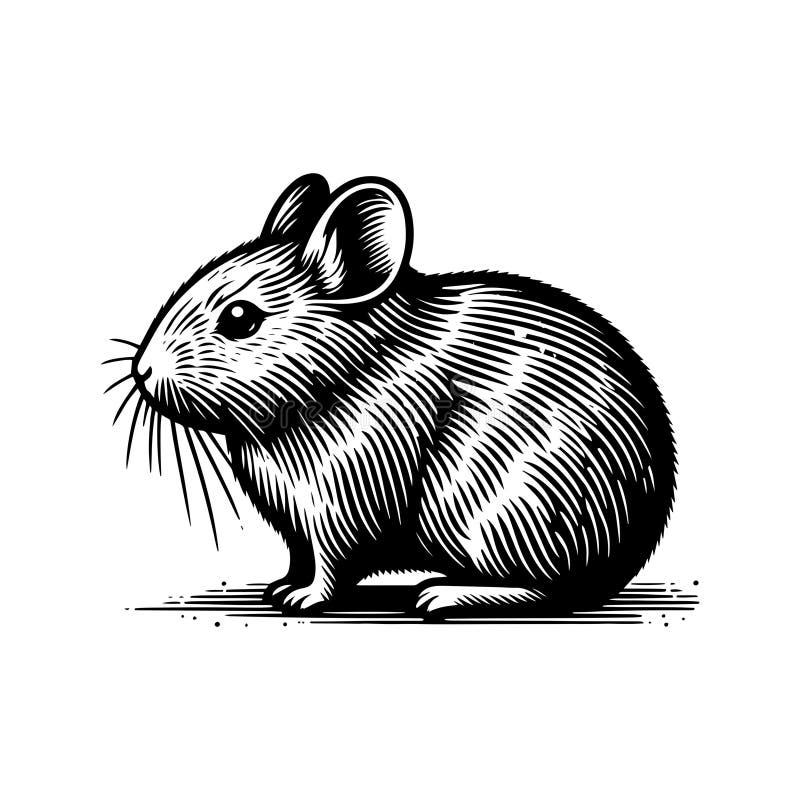 Simple Pika Side View Vector Icon Vintage Logo Retro Illustration ...