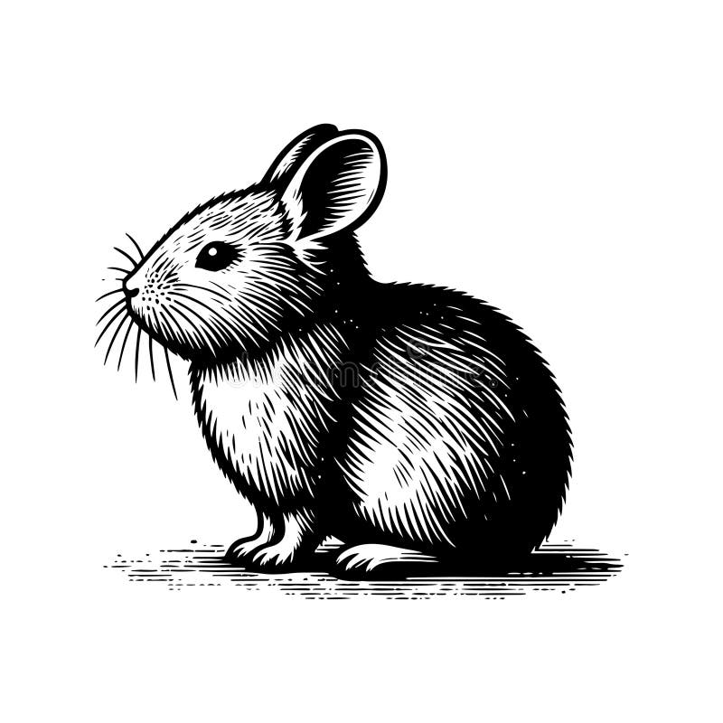 Simple Pika Side View Vector Icon Vintage Logo Retro Illustration ...