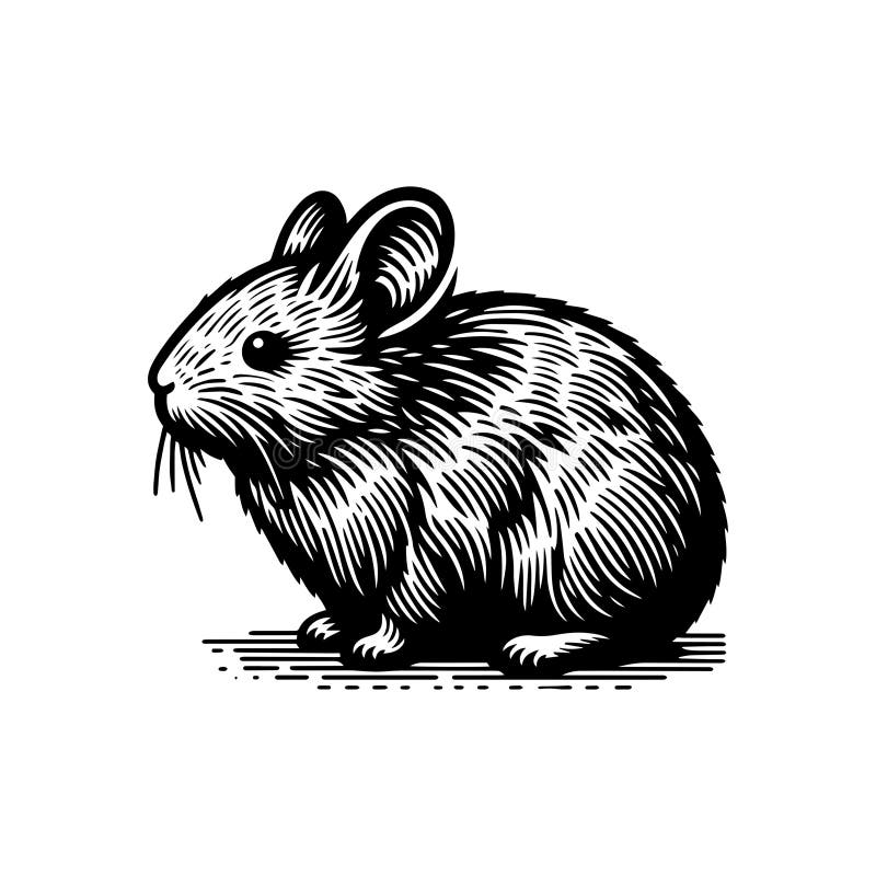 Simple Pika Side View Vector Icon Vintage Logo Retro Illustration ...