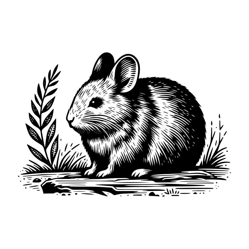 Pika Side View Vector Icon Vintage Retro Logo Illustration Design ...