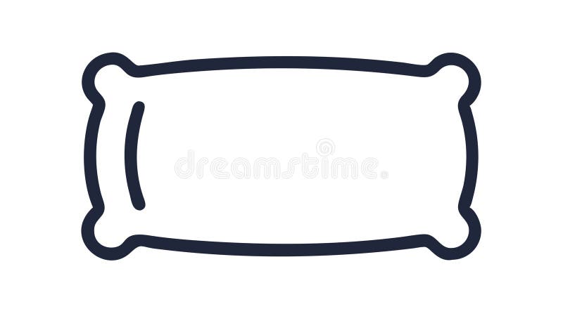 Simple Pillow Outline Vector Icon, Sleep and Rest Graphic Element ...