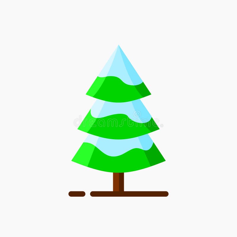 Simple Pine Tree with Snow Icon Stock Vector - Illustration of ...