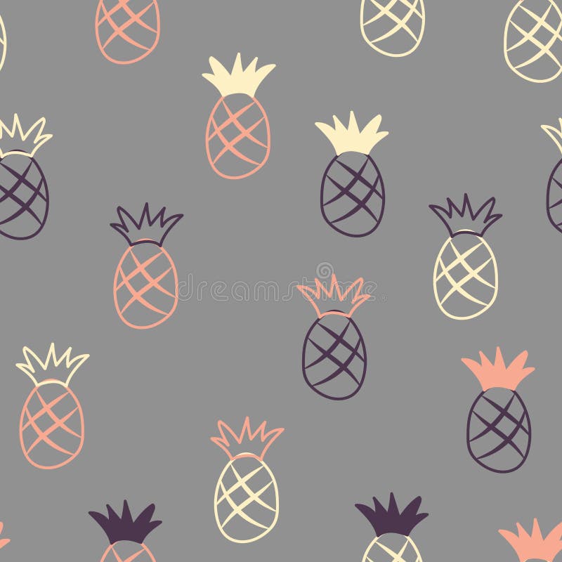 Simple Pineapple Doodle Repeat Pattern Design Stock Vector - Illustration of cute, graphic ...