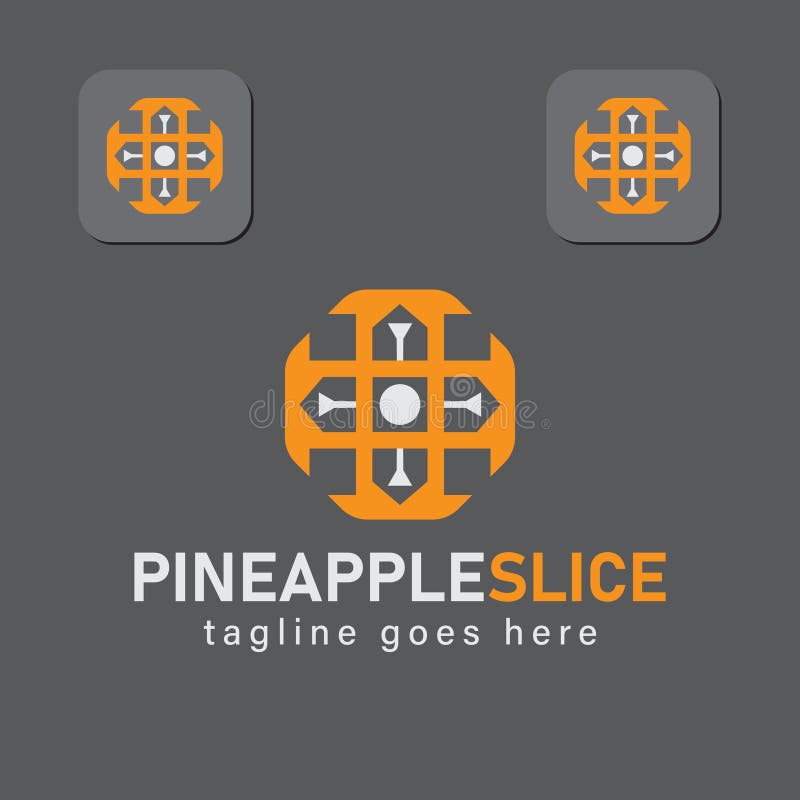 Simple Pineapple Slice Logo. Geometric Pineapple Logo Icon Style ...