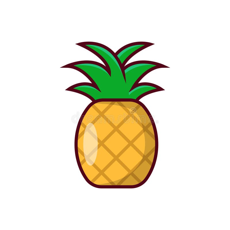 Simple Pineapple Logo with Flat Style Design Stock Vector ...