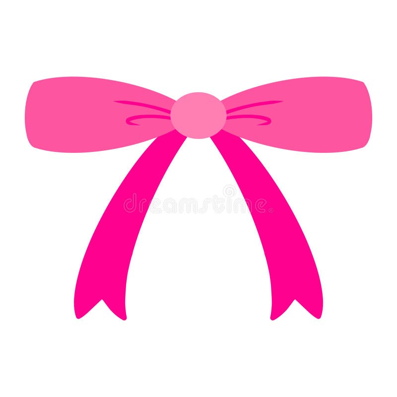 Simple Pink Bow Illustration Stock Illustration - Illustration of ...