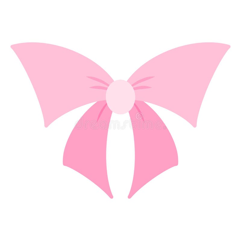 Simple Pink Bow Illustration Stock Illustration - Illustration of ...