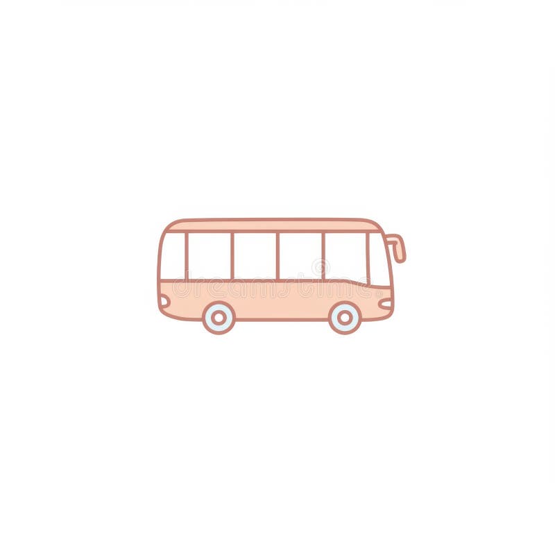 Simple Pink Bus Illustration Stock Illustration - Illustration of ...