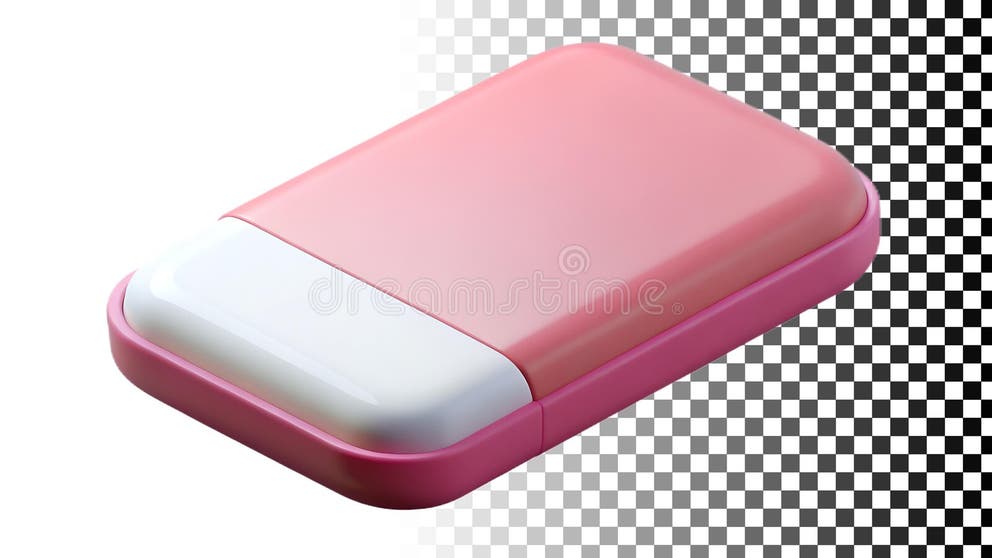 Simple Pink Eraser, School Supply and Mistake Correction Tool Png ...