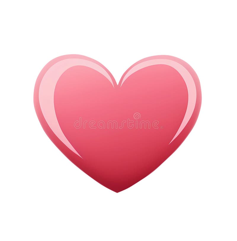 Simple Pink Heart Isolated on White Background Stock Illustration ...